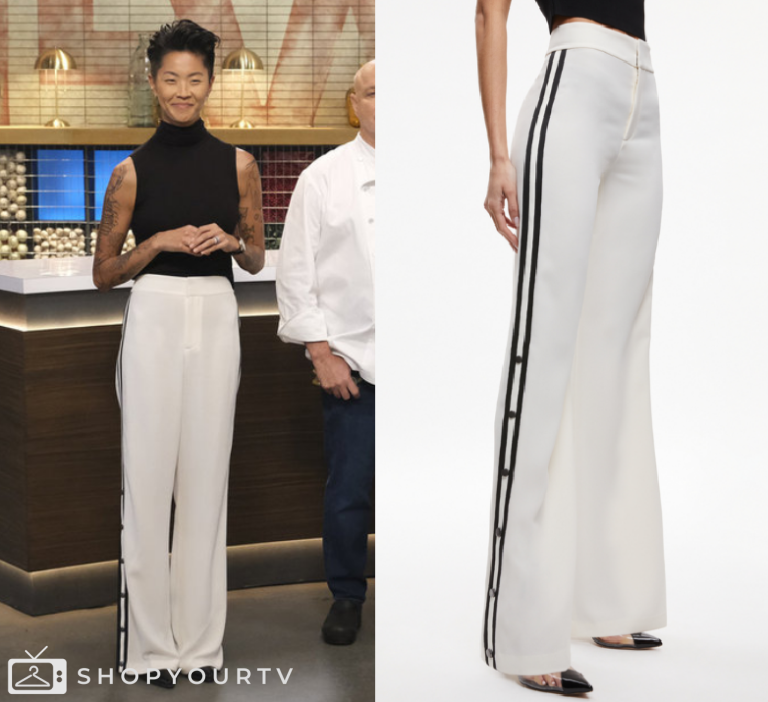 Top Chef: Season 21 Episode 11 Kristin's White Button Side Pants | Shop ...