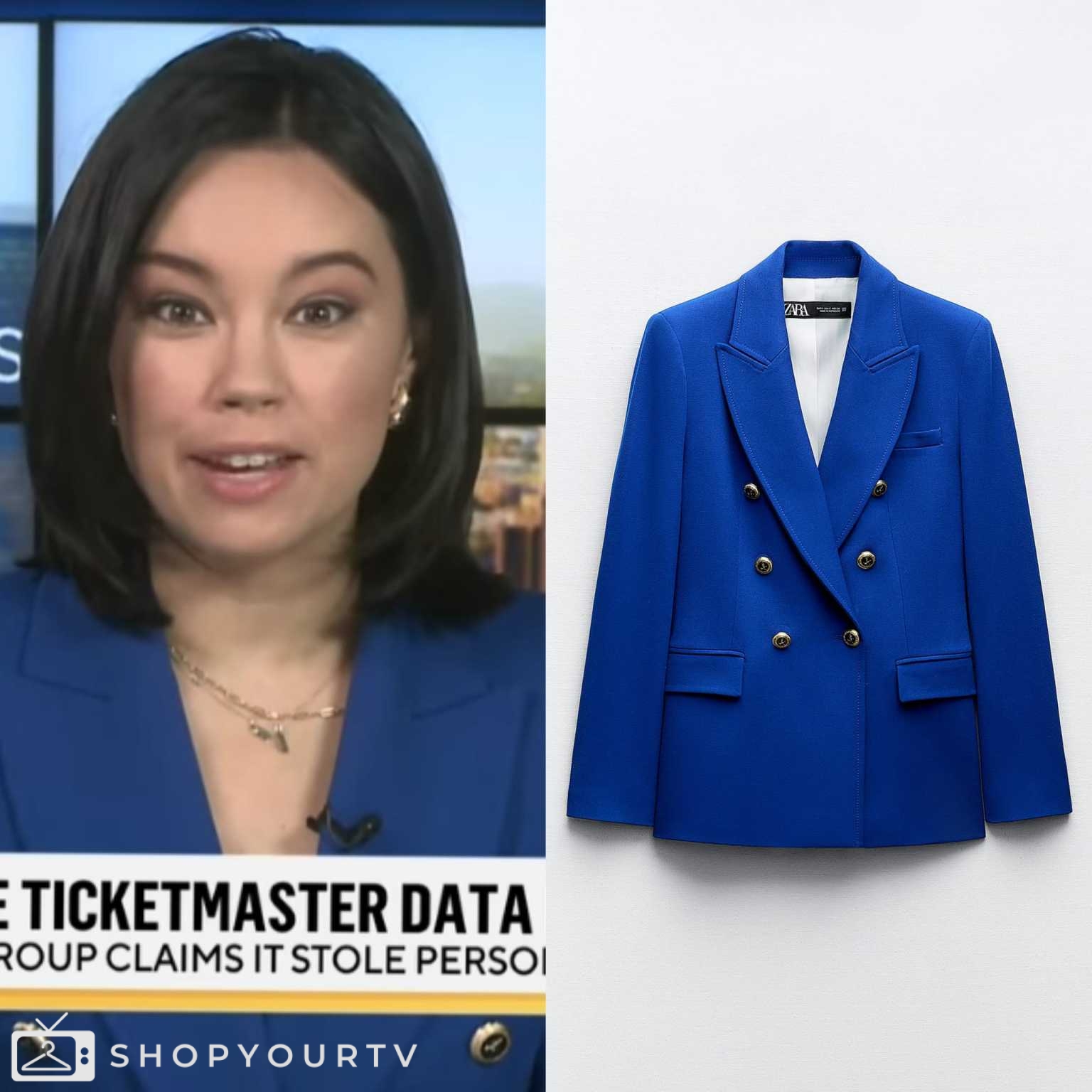 CBS Mornings: May 2024 Jo Ling Kent’s Blue Double Breasted Blazer ...