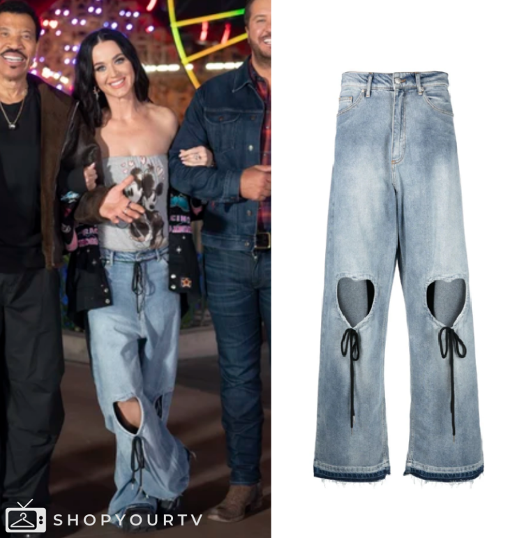 American Idol: Season 22 Episode 17 Katy Perry's Denim Knee Cut Out ...