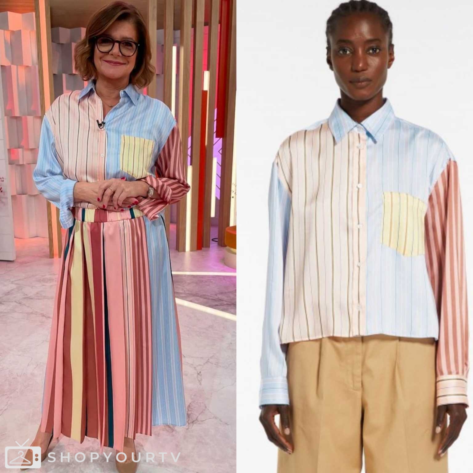 Julia: May 2024 Julia’s Striped Multicolor Shirt | Shop Your TV