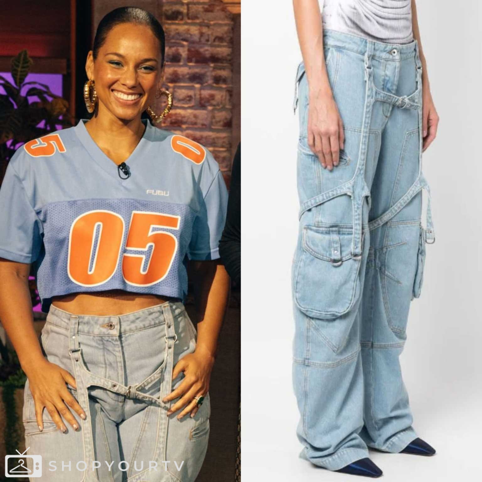 The Kelly Clarkson Show: May 2024 Alicia Keys’s Denim Cargo Jeans ...