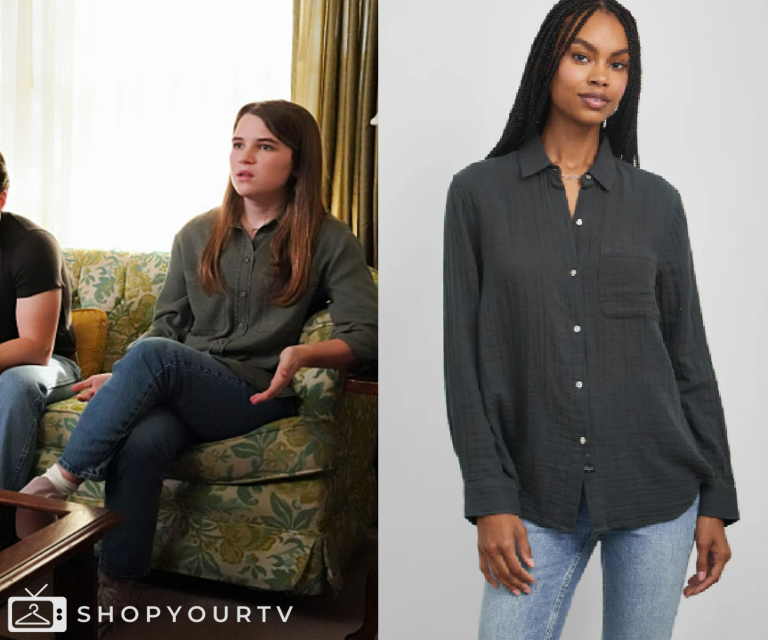 Young Sheldon: Season 7 Episode 13 Missy's Grey Button Down Shirt ...