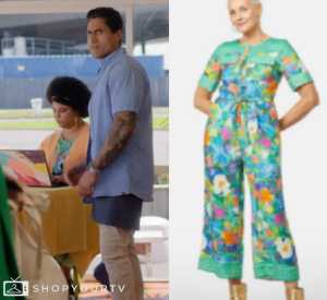 My Life is Murder: Season 4 Episode 6 Madison's Green Floral Jumpsuit ...