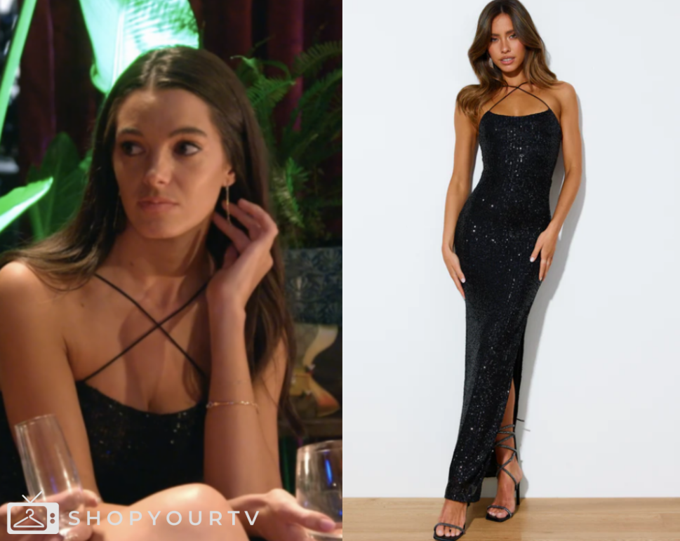 Vanderpump Rules: Season 11 Episode 15 Ally's Black Sequin Cross Front Dress | Shop Your TV