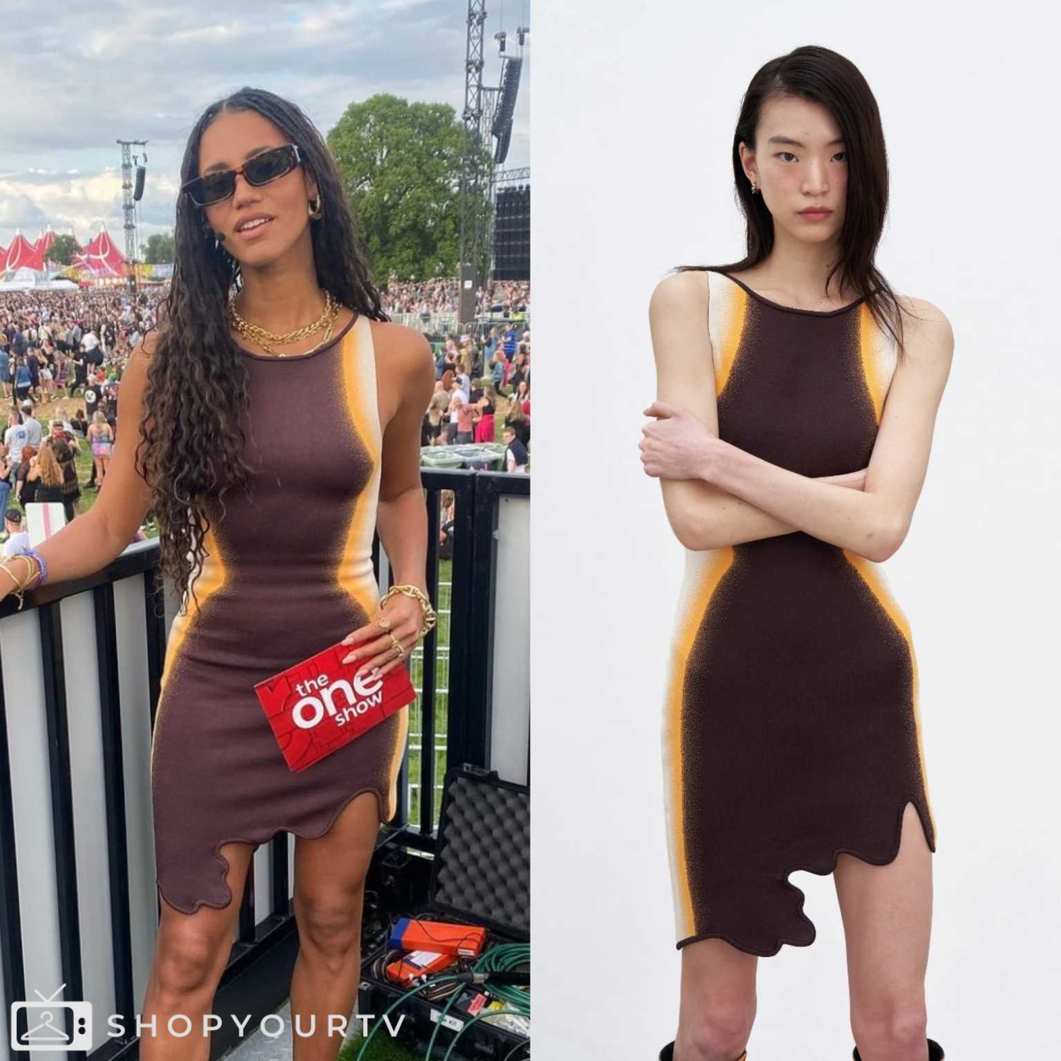 The One Show: May 2024 Vick Hope’s Brown Mini Dress | Shop Your TV