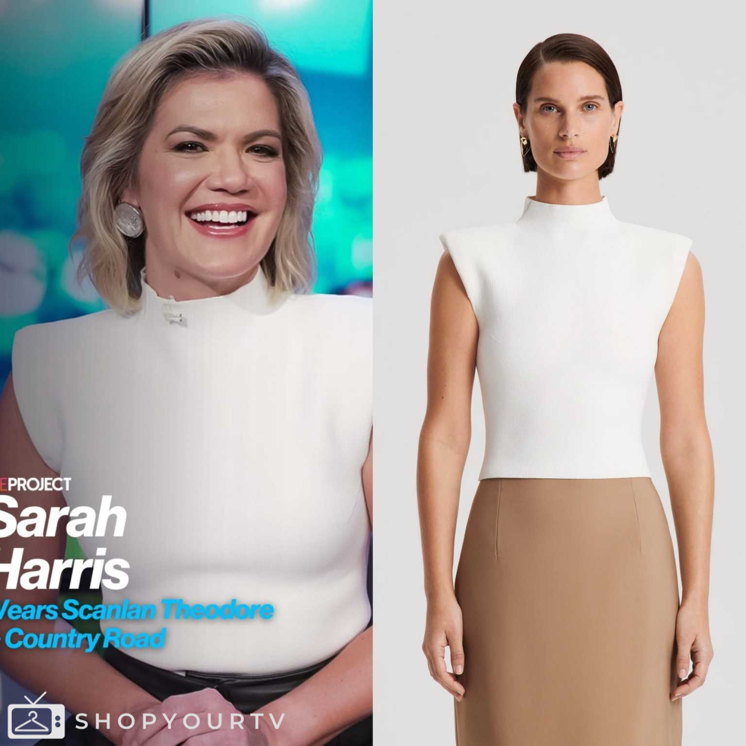 The Project: May 2024 Sara Harris’s White Turtleneck Top | Shop Your TV