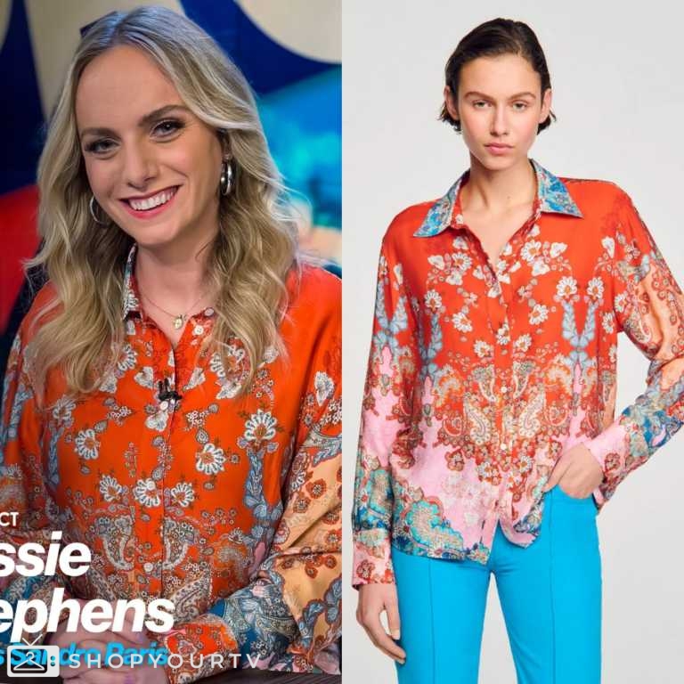 The Project: May 2024 Jessie Stephens’s Orange Floral Print Shirt ...
