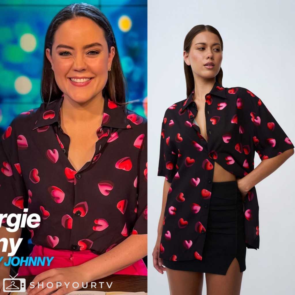 The Project: May 2024 Georgie Tunny’s Heart Print Shirt | Shop Your TV