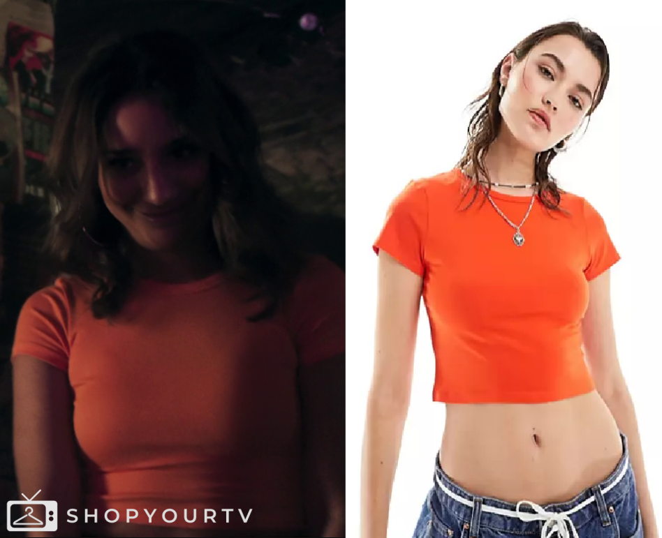 Rebus: Season 1 Episode 2 Siobhan's Orange Cropped Baby Tee | Shop Your TV