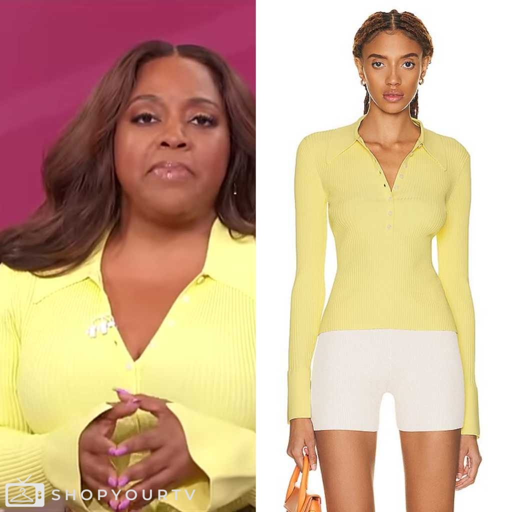 Sherri: May 2024 Sherri Shepherd’s Yellow Ribbed Polo | Shop Your TV