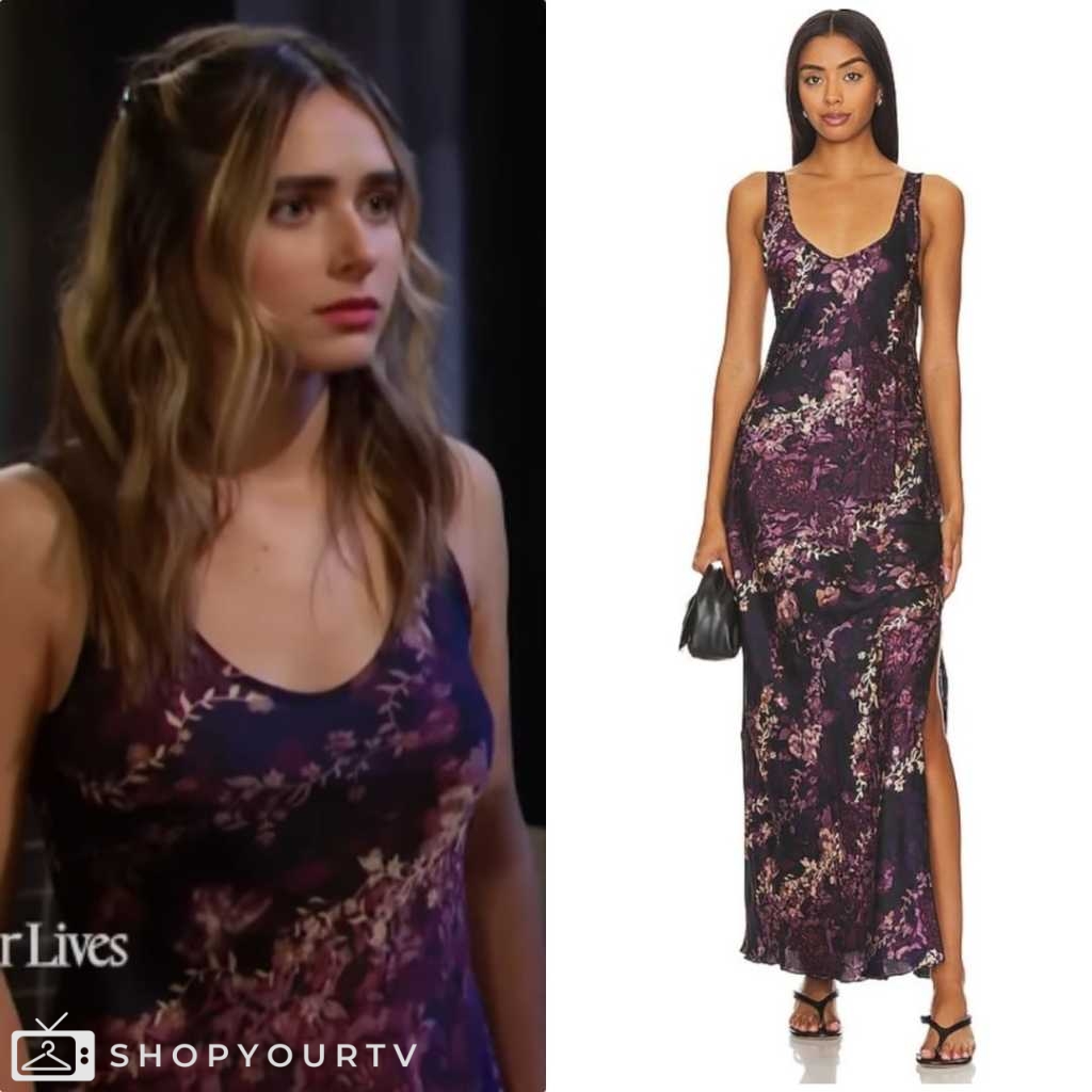 Days Of Our Lives: June 2024 Holly's Purple Floral Maxi Dress | Shop ...