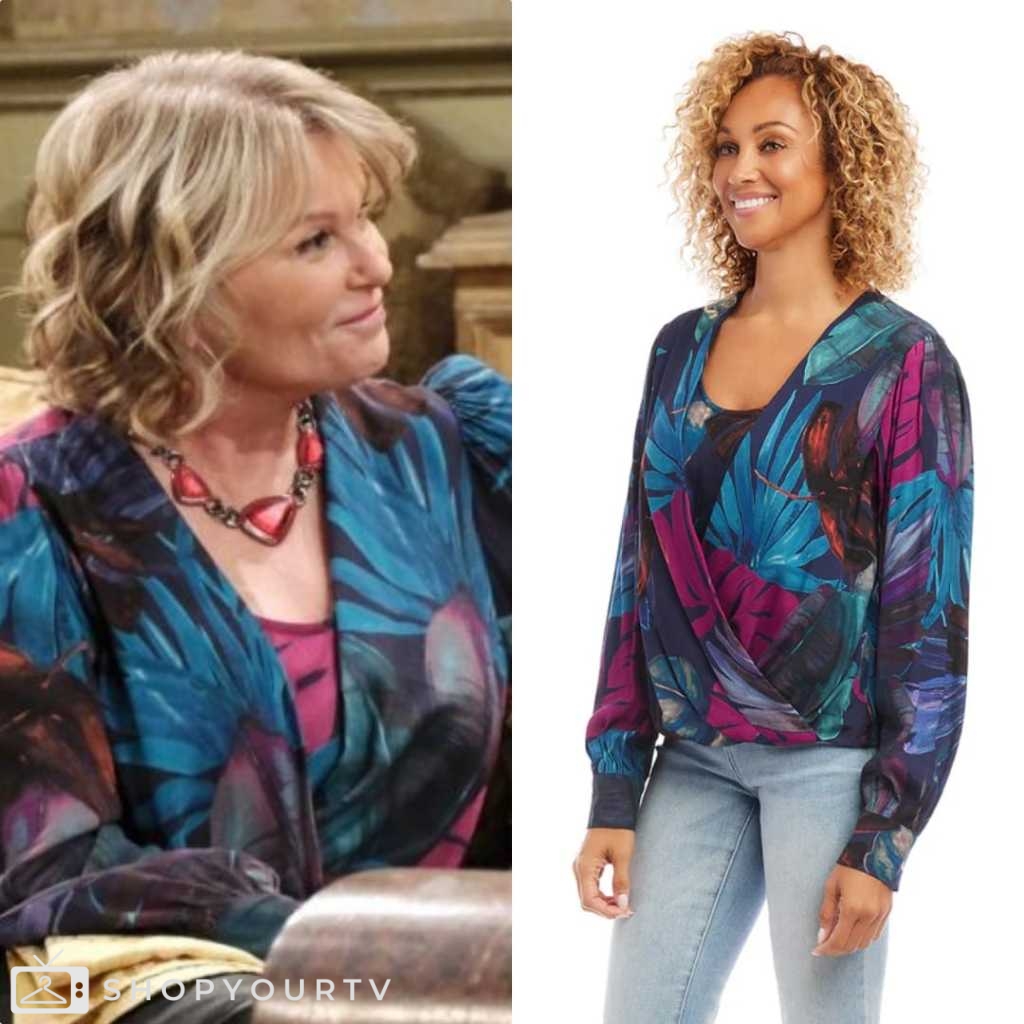 Days Of Our Lives: June 2024 Bonnie's Printed Draped Top | Shop Your TV