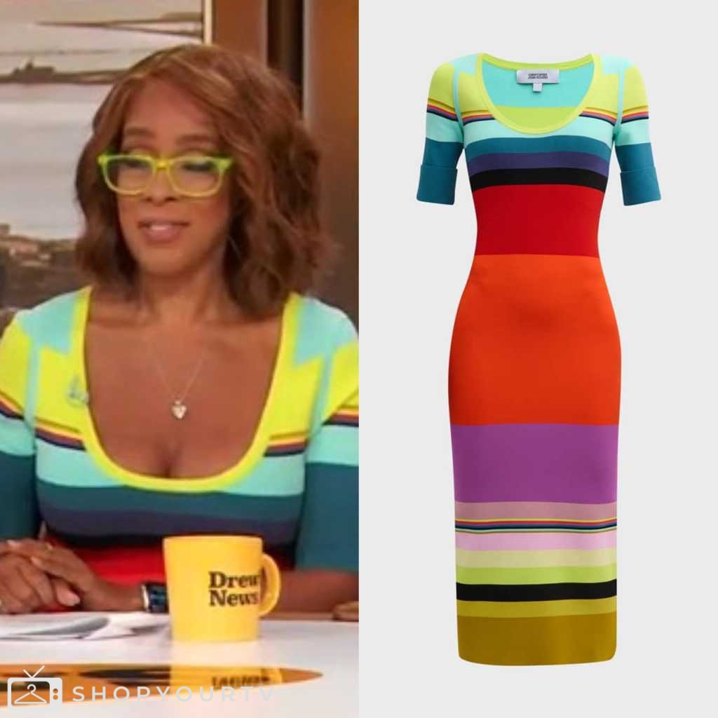Drew Barrymore Show: June 2024 Gayle King’s Rainbow Striped Dress ...