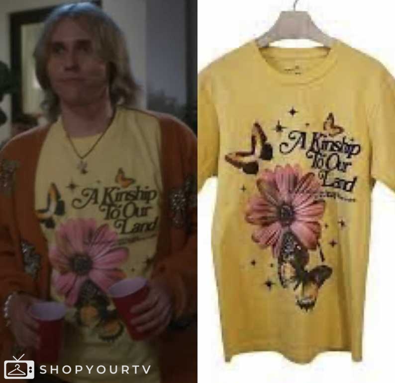 Boo, Bitch: Season 1 Episode 1 Yellow butterfly graphic tee | Shop Your TV