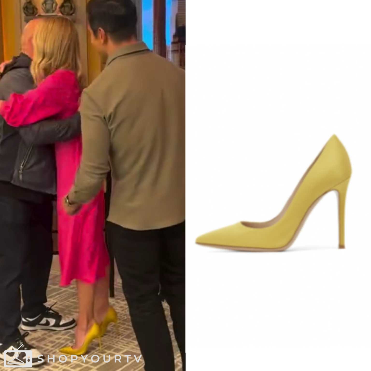 Live with Kelly and Mark: June 2024 Kelly Ripa’s Yellow Satin Pumps ...