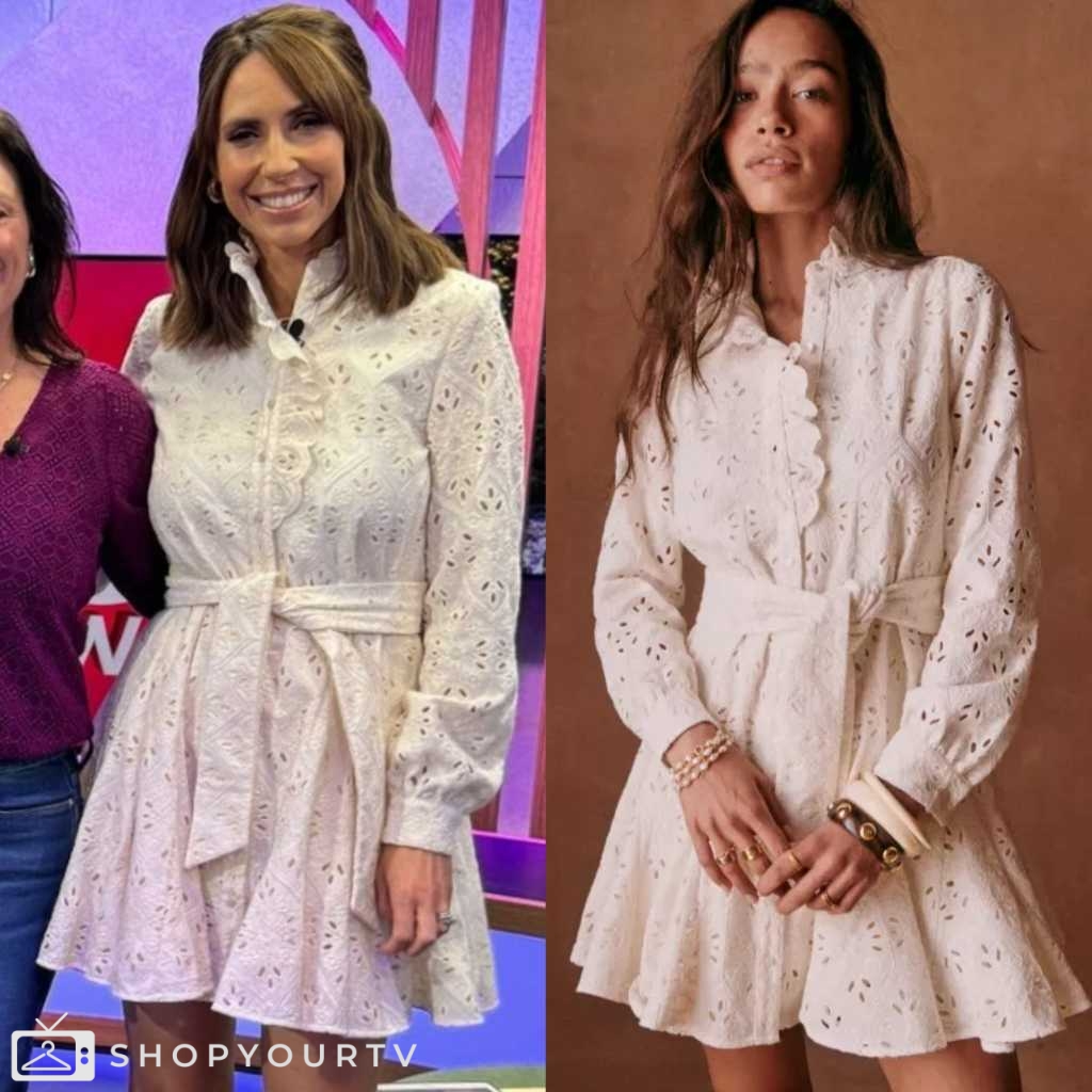 The One Show: June 2024 Alex’s White Short Long Sleeve Dress | Shop Your TV