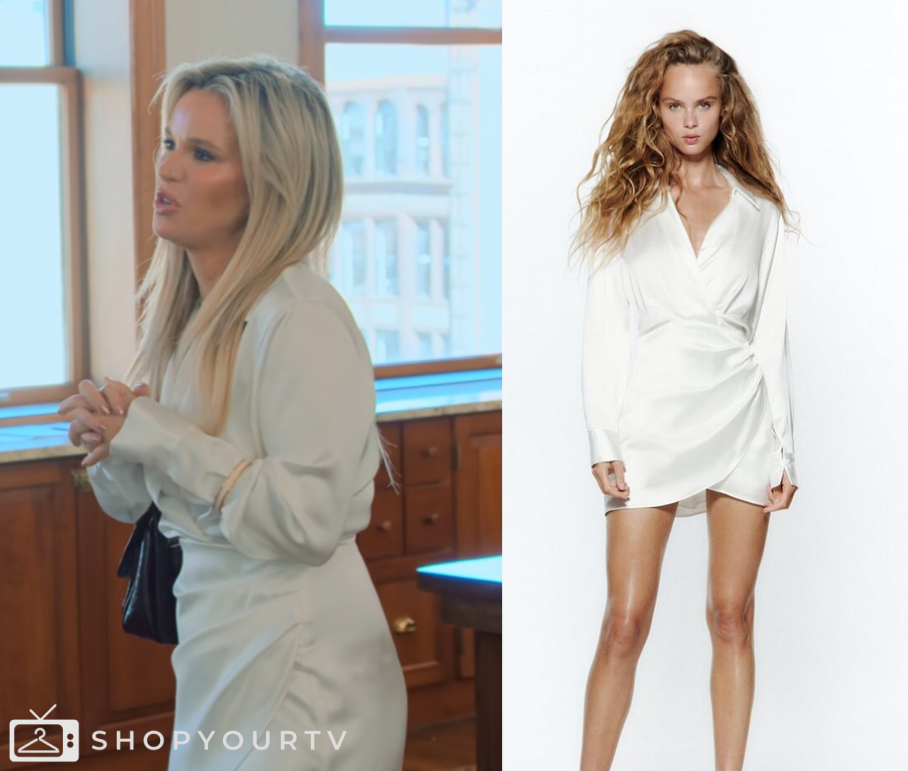 Owning Manhattan: Season 1 Episode 5 Jess' Draped Silk Wrap Dress ...