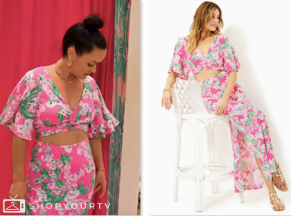 Access Daily: May 2024 Lindsay Myers's Pink Floral Top and Maxi Skirt ...