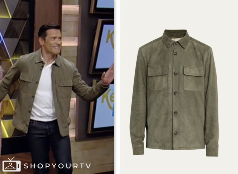 Live with Kelly and Mark: June 2024 Mark Consuelos's Green Suede Shirt ...