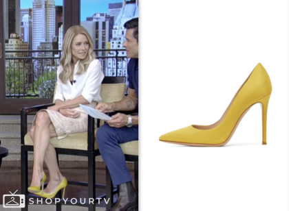 Live with Kelly and Mark: June 2024 Kelly Ripa's Yellow Satin Pumps ...