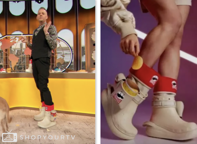 Drew Barrymore Show: June 2024 Ross Mathews's Pringles x Crocs Boots ...