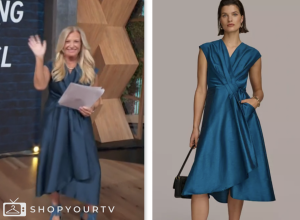 Access Daily: June 2024 Alison Triessl's Teal Blue Wrap Dress | Shop ...