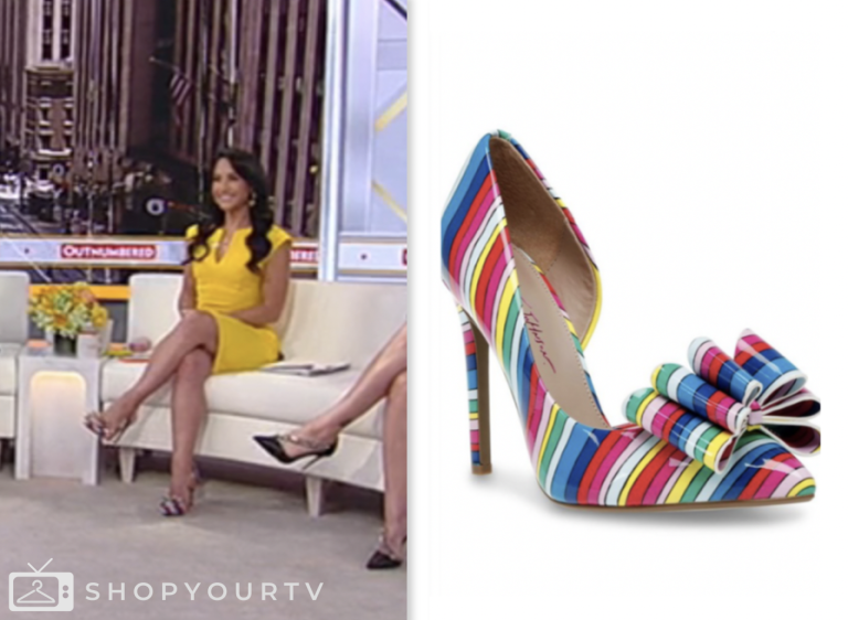 Outnumbered: June 2024 Emily Compagno's Striped Bow Pumps Heels | Shop ...