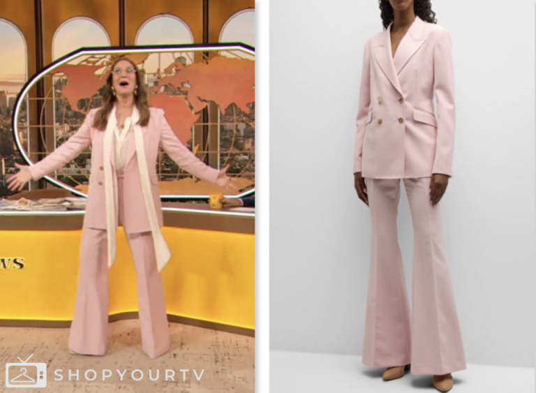 Drew Barrymore Show: June 2024 Drew Barrymore's Pink Blazer and Pant ...
