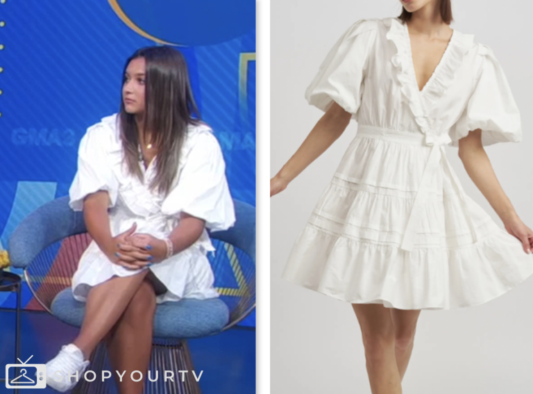 Good Morning America: June 2024 Elliston Berry's White Ruffle Puff ...