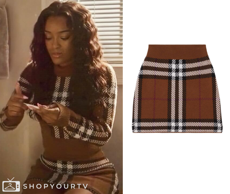 Power Book II Ghost: Season 4 Episode 2 Diana's Brown Plaid Skirt ...