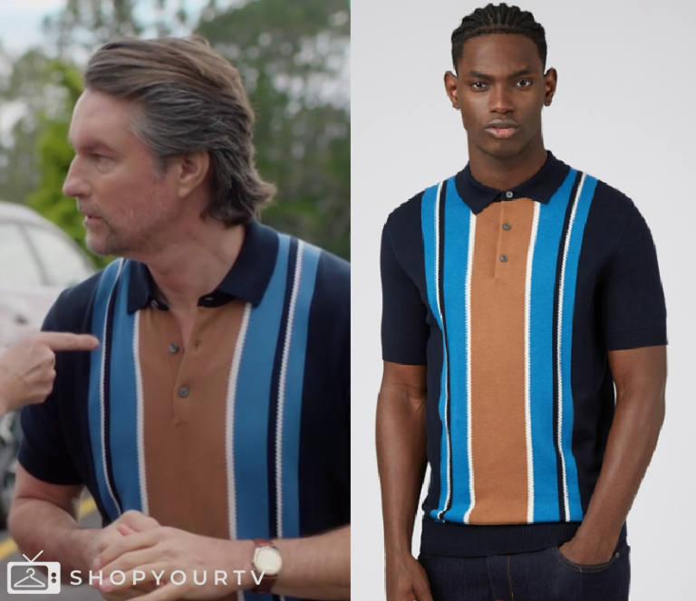 My Life is Murder: Season 3 Episode 8 Colorblock Striped Polo Shirt ...