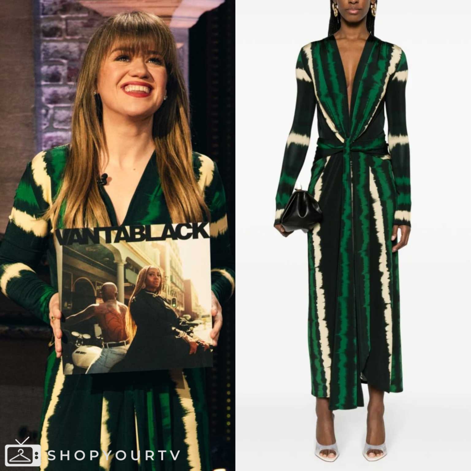 The Kelly Clarkson Show: June 2024 Kelly Clarkson’s Printed Midi Dress ...