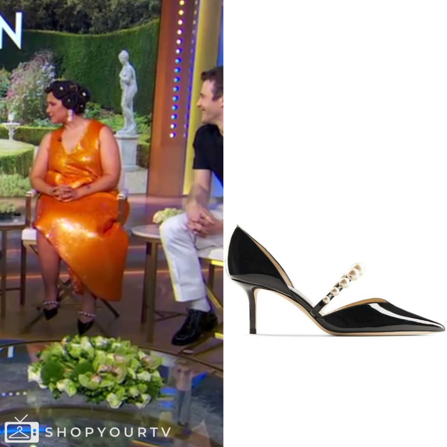 Good Morning America: June 2024 Golda Rosheuvel’s Black and Pearl Pumps ...