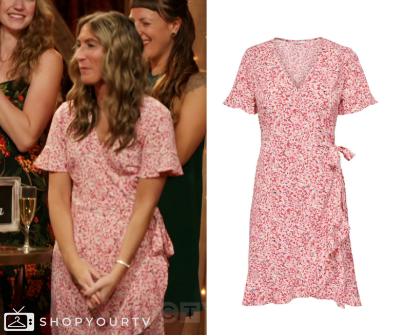 Farming For Love: Season 2 Episode 1 Pink Floral Wrap Mini Dress | Shop ...