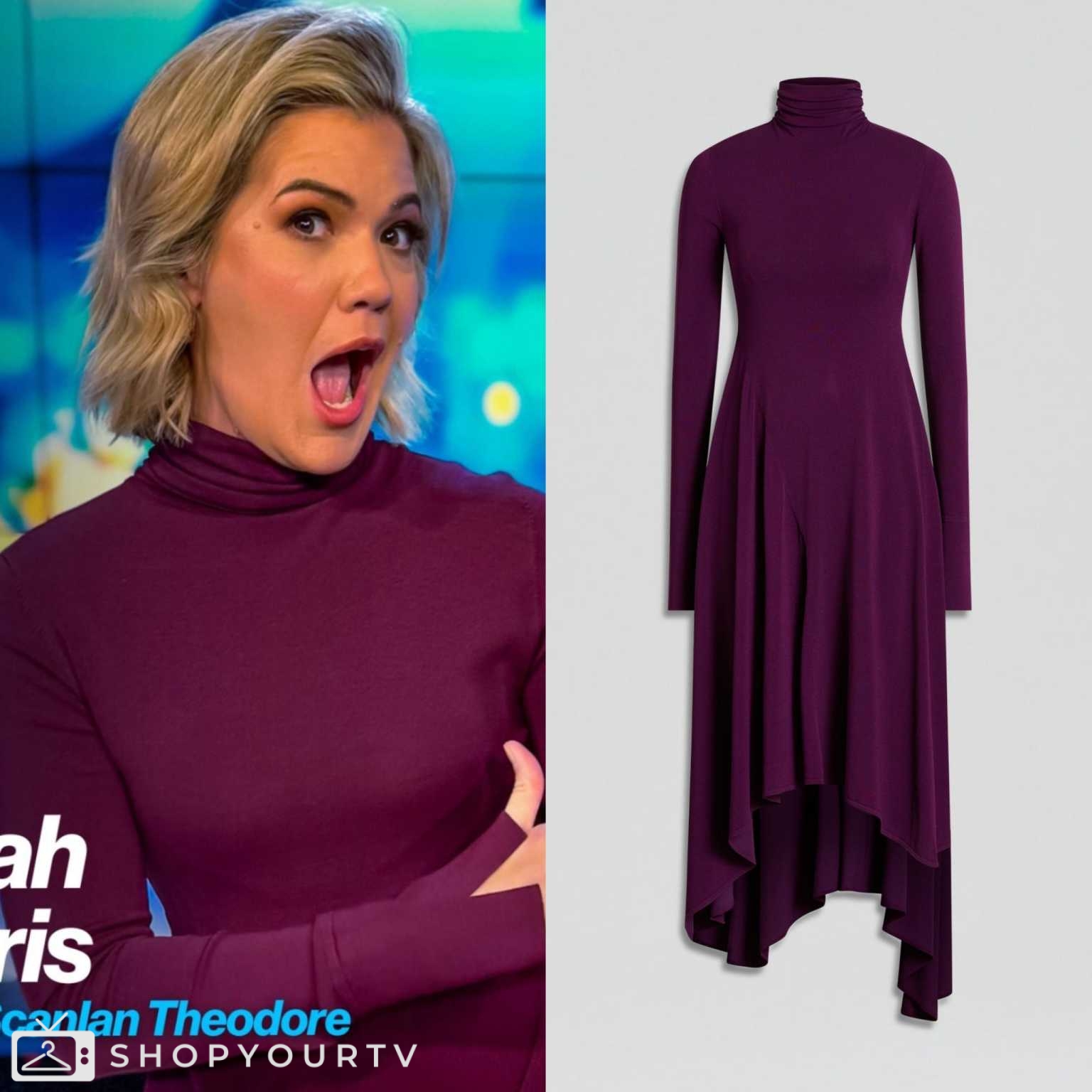The Project: June 2024 Sara Harris’s Purple Turtleneck Dress | Shop Your TV