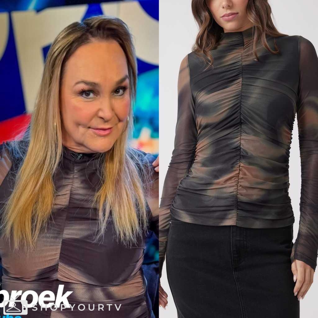 The Project: June 2024 Kate Langbroek’s Printed Turtleneck Top | Shop ...