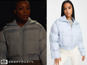 Supacell: Season 1 Episode 2 Sharleen's Light Blue Puffer Jacket | Shop ...
