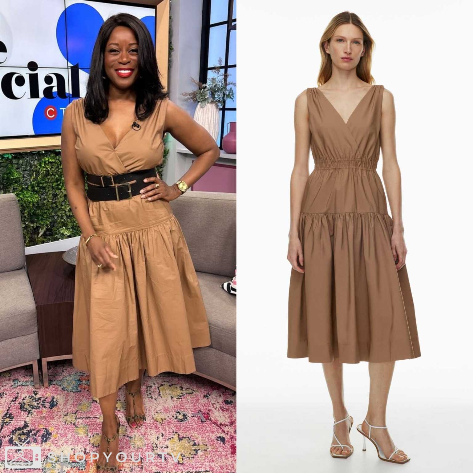 The Social: June 2024 Andrea Bain’s Sleeveless Poplin Dress | Shop Your TV