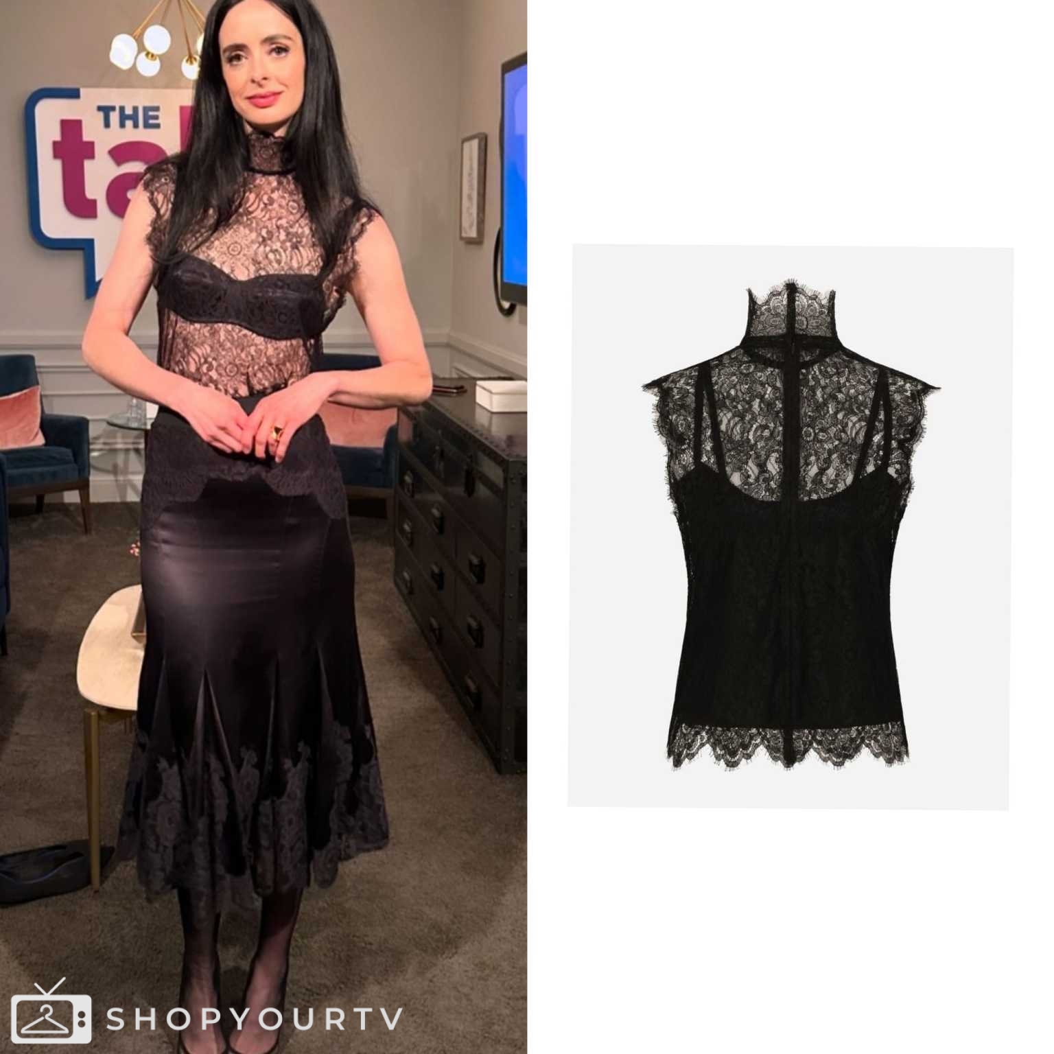 The Talk: June 2024 Krysten Ritter’s Black Lace Top | Shop Your TV