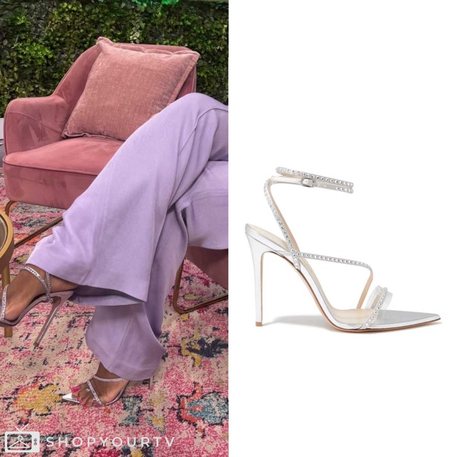 The Social: June 2024 Andrea Bain’s Crystal Embellished Sandals | Shop ...
