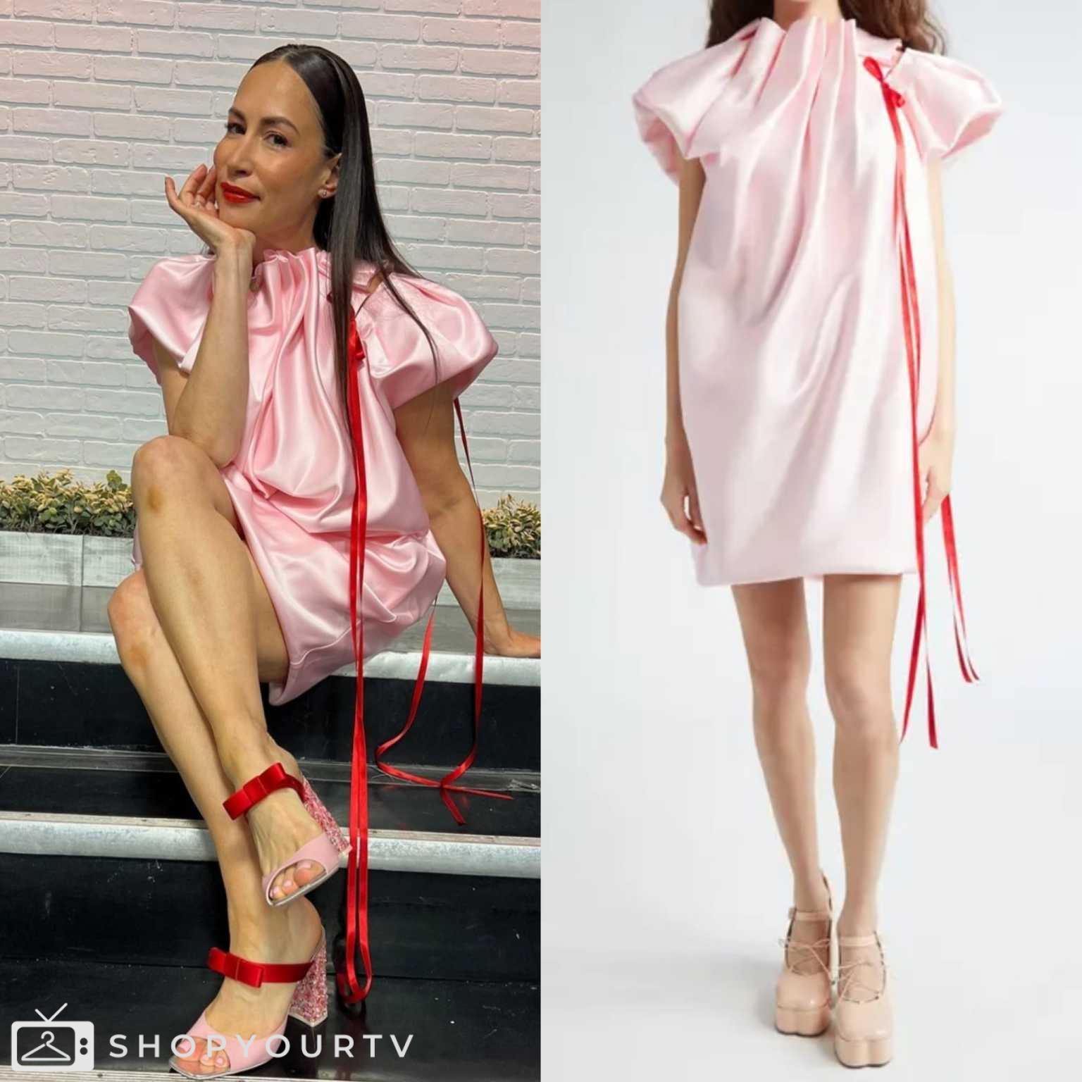 The Social: June 2024 Cynthia Loyst’s Pink Pleat Detail Dress | Shop ...