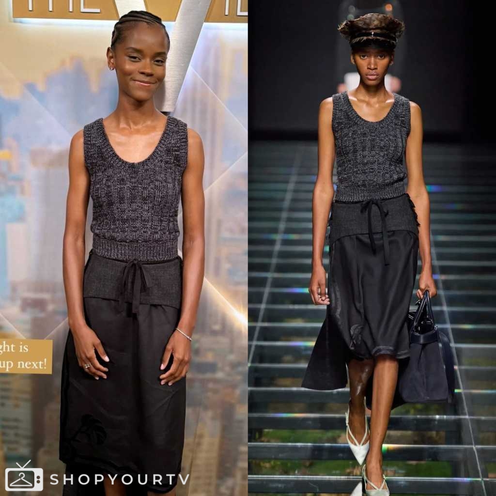 The View: June 2024 Letitia Wright’s Midi Tie Waist Skirt | Shop Your TV