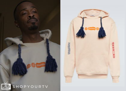 Power Book II Ghost: Season 4 Episode 4 White Tassel Embroidered Hoodie ...