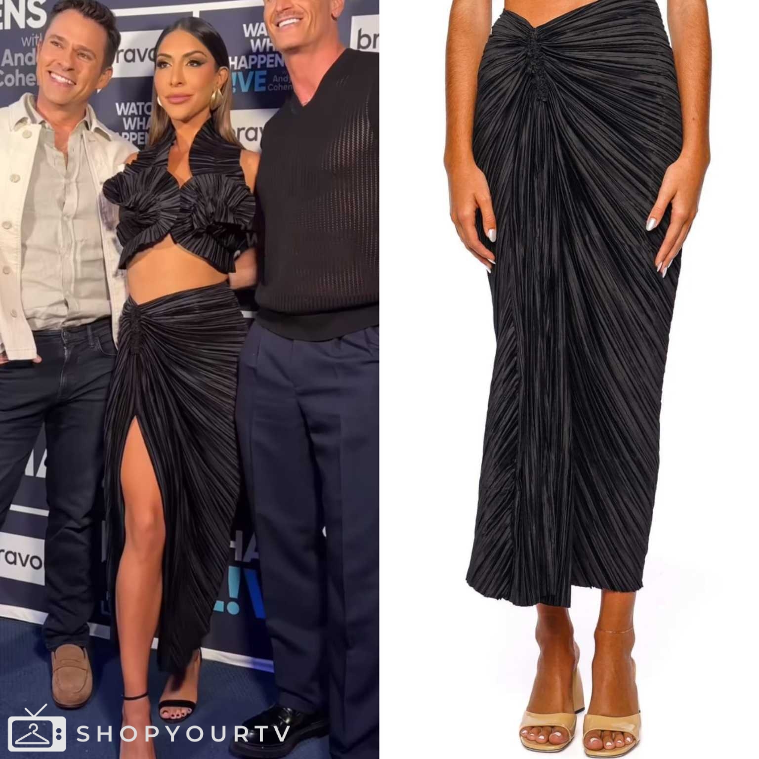 Watch What Happens Live: June 2024 Taleen Marie’s Black Pleated Skirt ...
