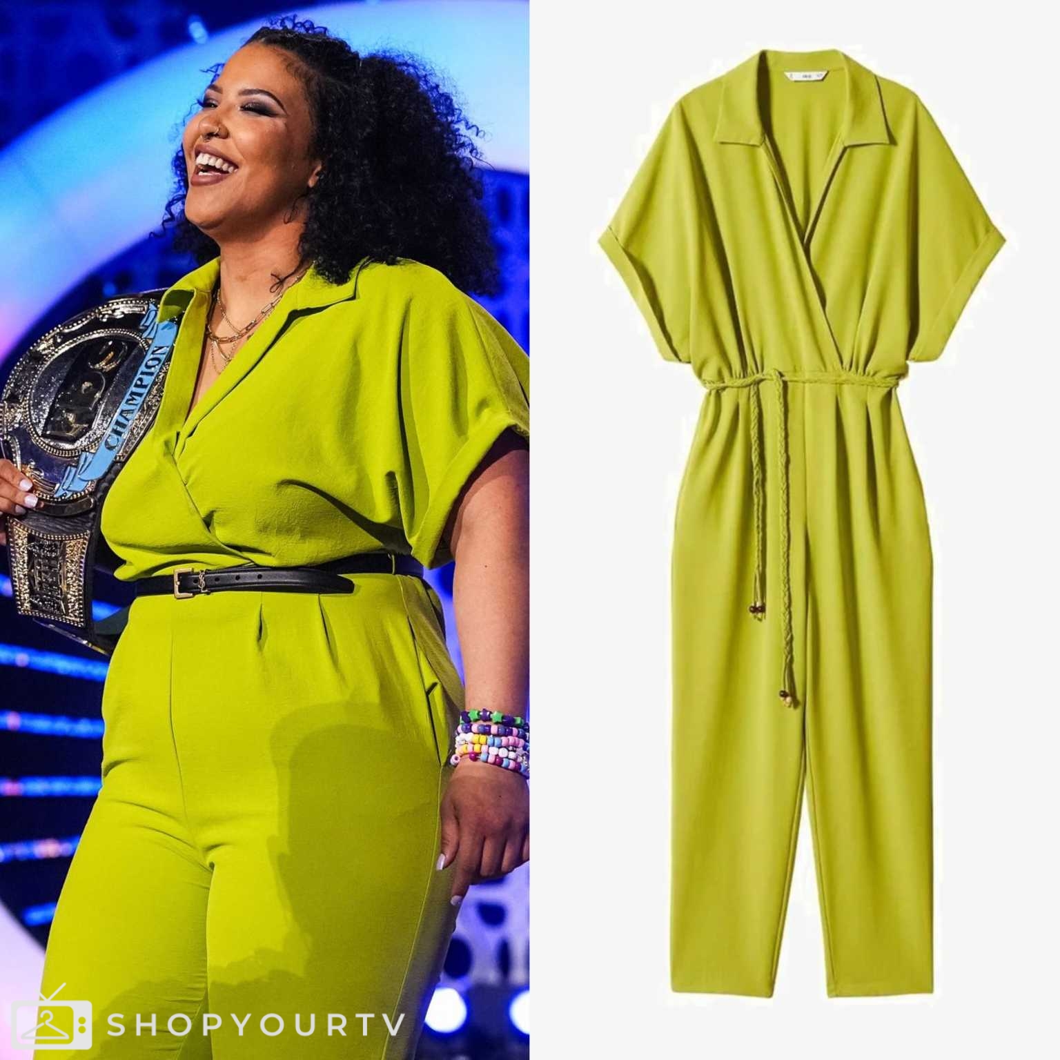 AEW Dynamite May 2024: Willow's Neon Green Jumpsuit | Shop Your TV