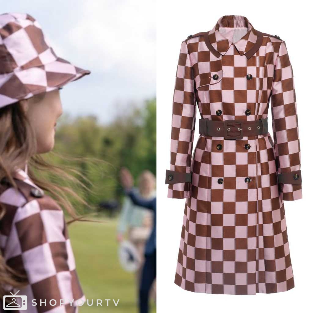 Emily in Paris: Season 4 Episode 8 Emily’s Pink and Brown Checked ...