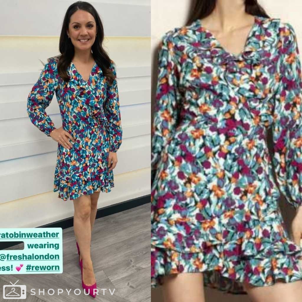 Good Morning Britain: July 2024 Laura Tobin’s Printed Wrap Mini Dress ...