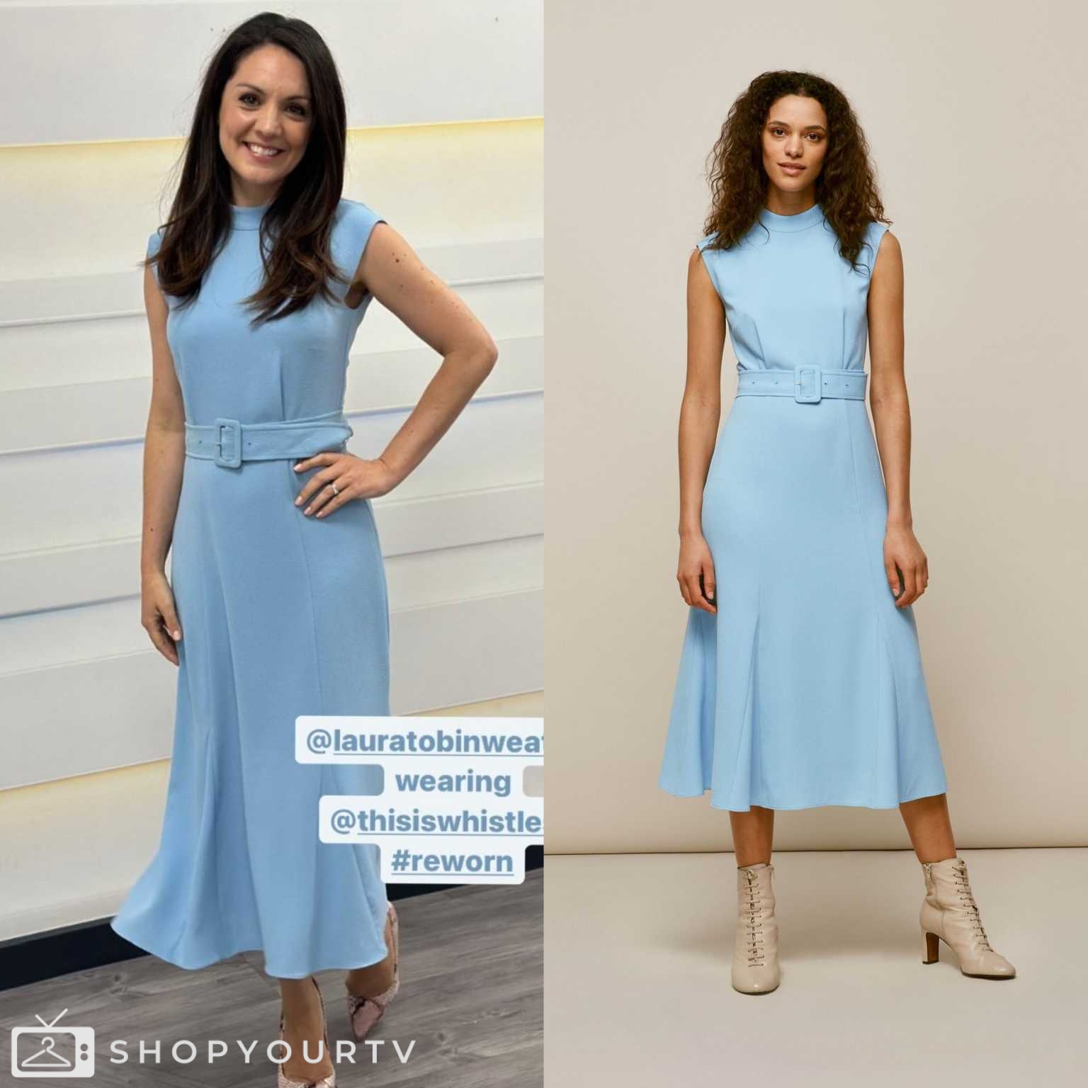Good Morning Britain: July 2024 Laura Tobin’s Blue Belted Midi Dress ...