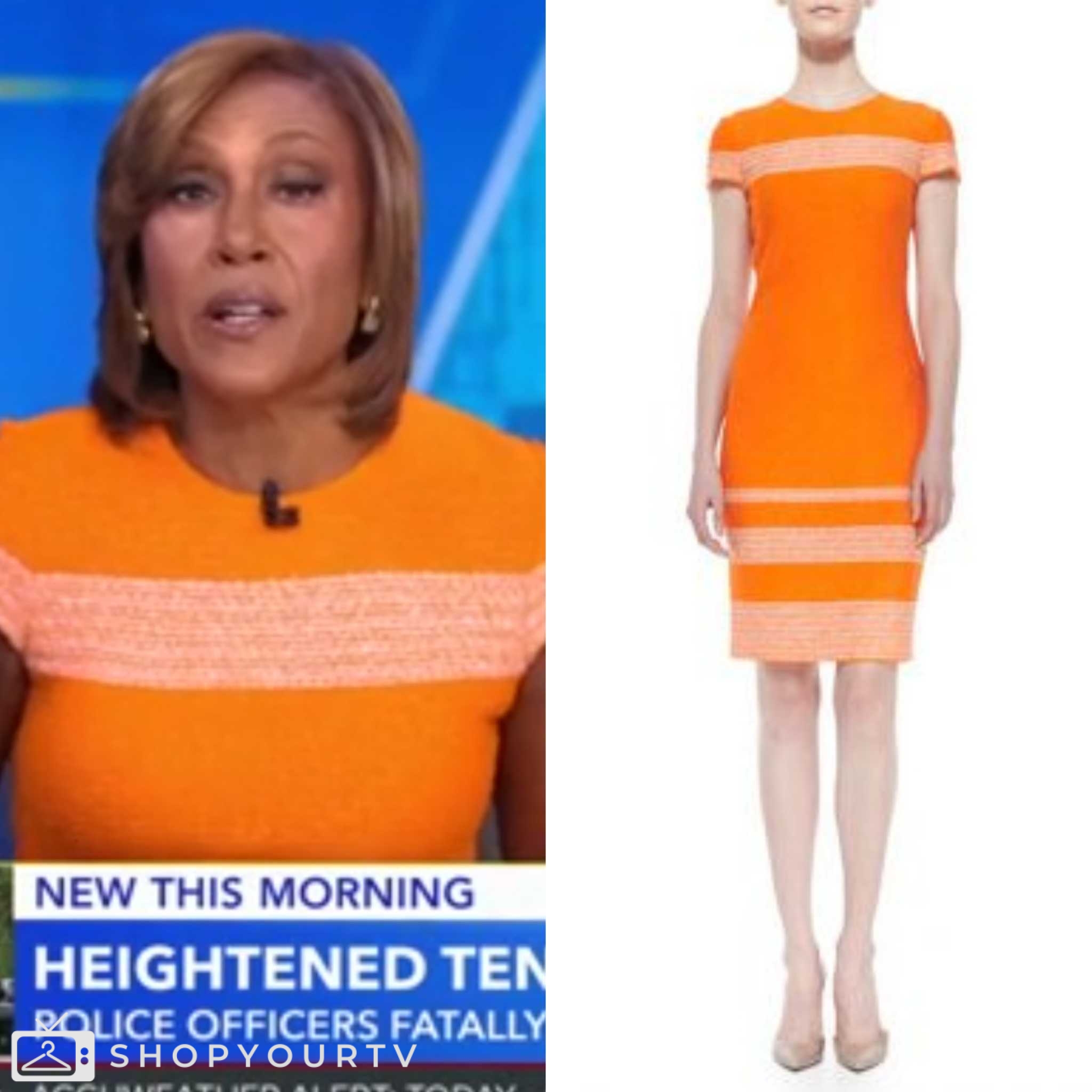 Good Morning America: July 2024 Robin Roberts’s Orange Striped Dress ...