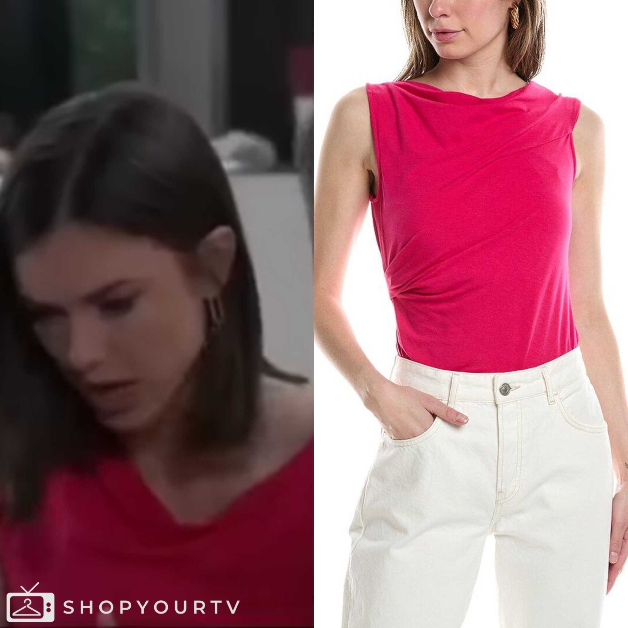General Hospital: July 2024 Willow’s Pink Asymmetrical Draped Top ...